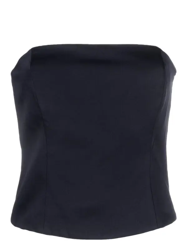 Brunello Cucinelli Strapless Silk-blend Top - Black