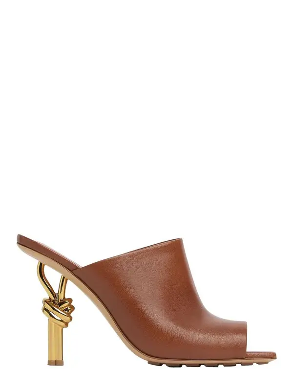 Bottega Veneta Knot Open Toe Mules - Brown Sugar