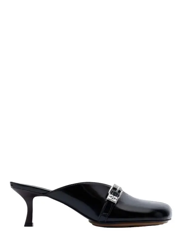 GANNI Sue Heeled Mules In Oleatex - Black