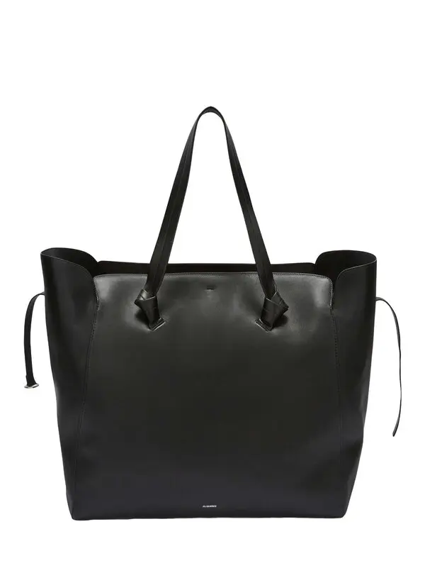 JIL SANDER Medium Knot Tote Bag - Black