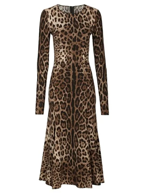 Dolce & Gabbana Leopard-printed Midi Dress - Black
