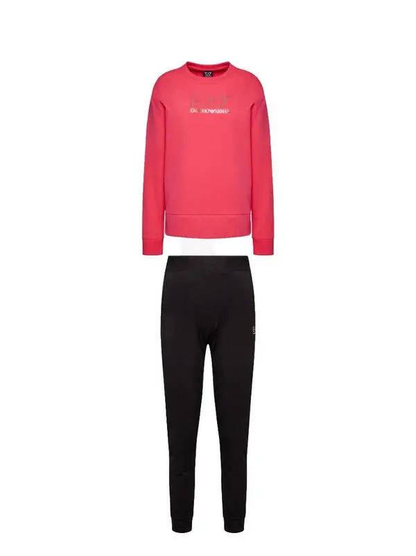 EA7 Logo Sweatshirt And Jogger Set - Black