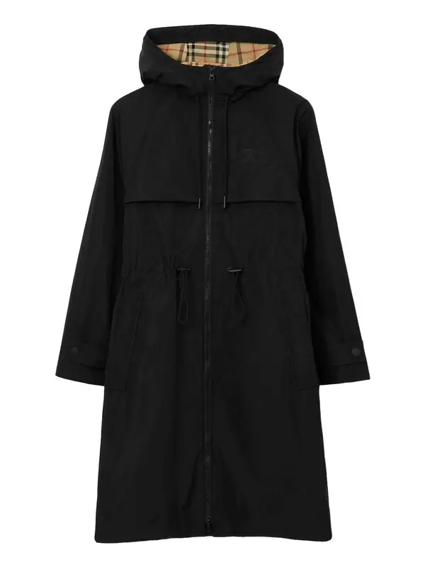 Burberry Charminster Hooded Zipped Coat - Black