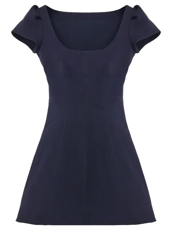 Alexander McQueen Square Neck Mini Dress - Navy