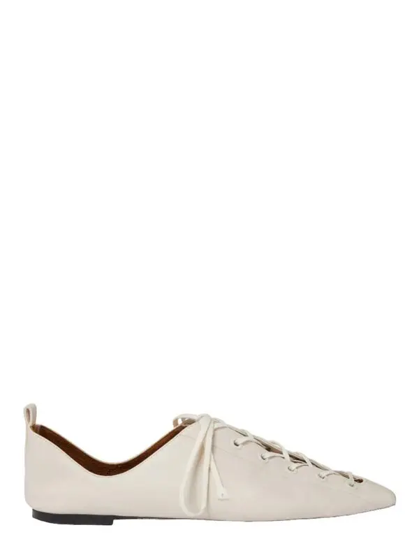Stella McCartney Terra Pointed Lace-up Flats - White