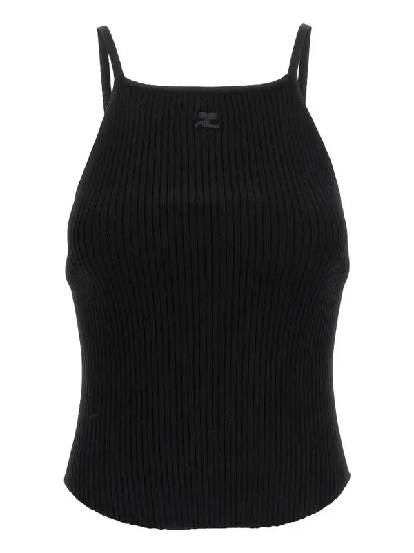 COURREGES Cut-out Sleeveless Tank Top - Black