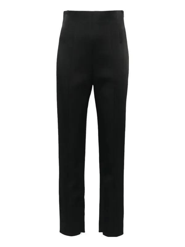 Khaite High Waisted Cropped Trousers - Black