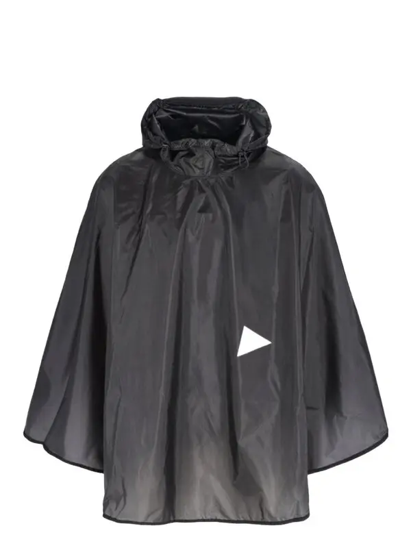 AND WANDER Drawstring Hooded Raincoat - Black