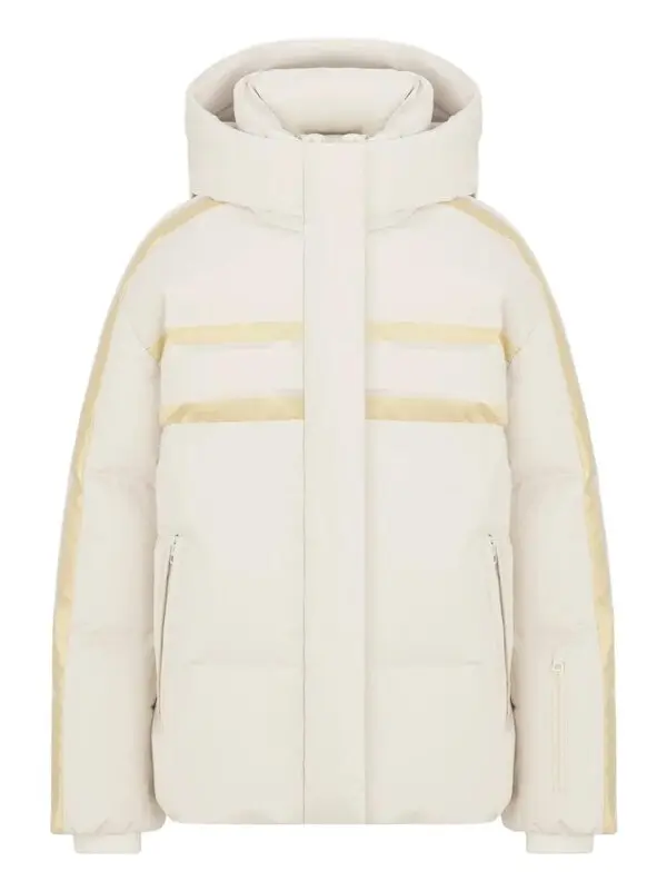 Dior Long-sleeved Cotton-padded Jacket With Signature Detail - White