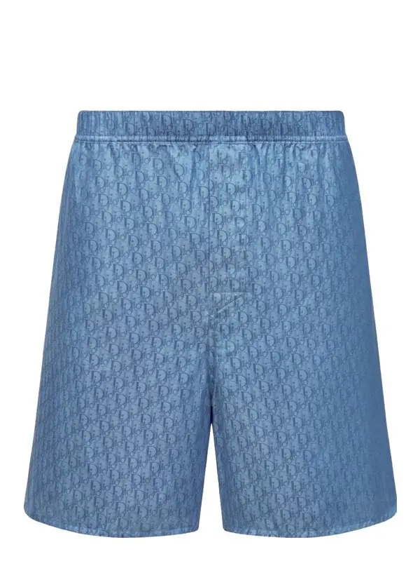 Dior All-over Monogram Shorts - Blue