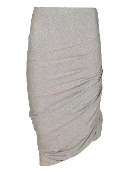 Attico Asymmetric Draped Midi Skirt - Grey