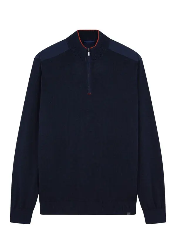 PAUL  SHARK Paul & Shark Knitted Jumper With High Collar - Blue