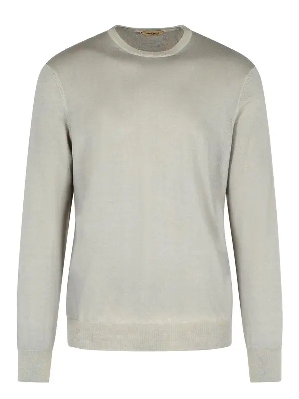 GRAN SASSO Crewneck Ribbed Jumper - Grey
