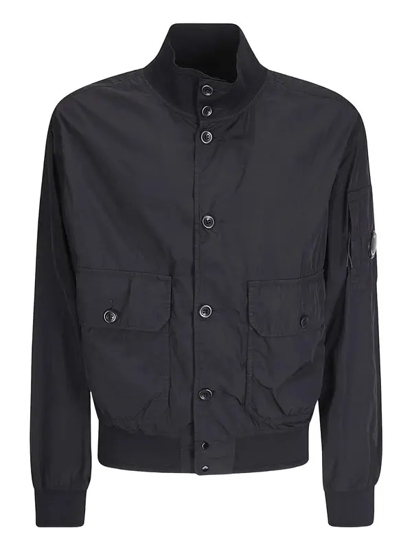 C.P. COMPANY Stand Collar Utility Jacket - Dark Blue