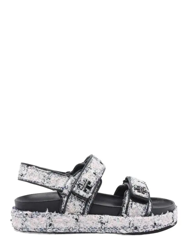 Tory Burch Logo Detailed Open Toe Sandals - Black