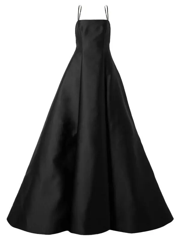 Valentino Garavani Pleated Backless Gown - Black