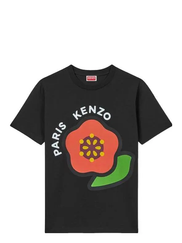 Kenzo Logo Printed Crewneck T-shirt - Black