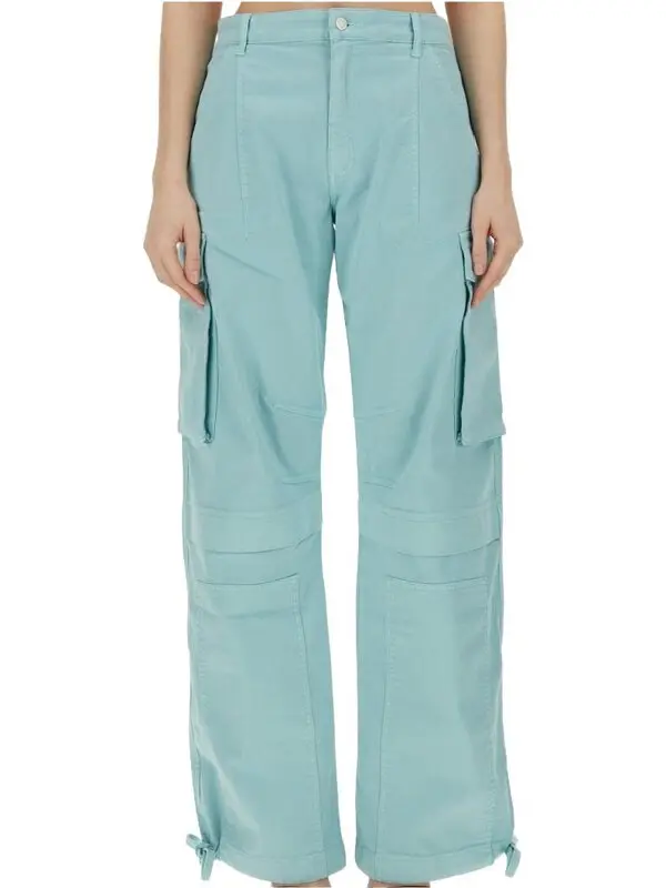 Moschino Multi-pocket Cargo Pants With Drawstring Ankles - Blue