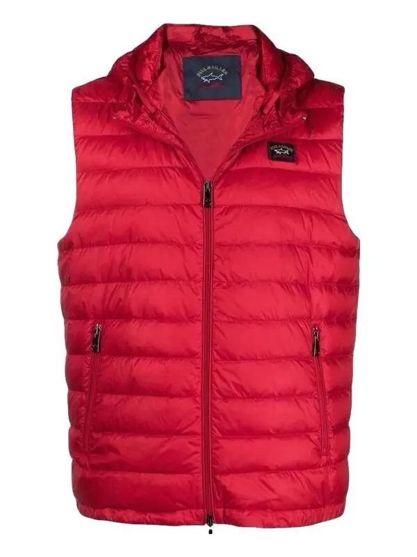 PAUL  SHARK Paul & Shark Detachable Hood Ultralight Down Vest - Red
