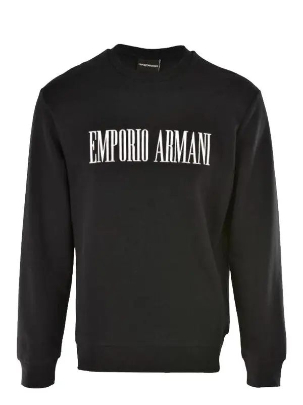 Emporio Armani Logo Crew Neck Sweater - Black