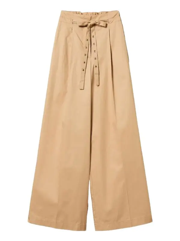 TWINSET Palazzo Trousers With Tie Waist - Nude