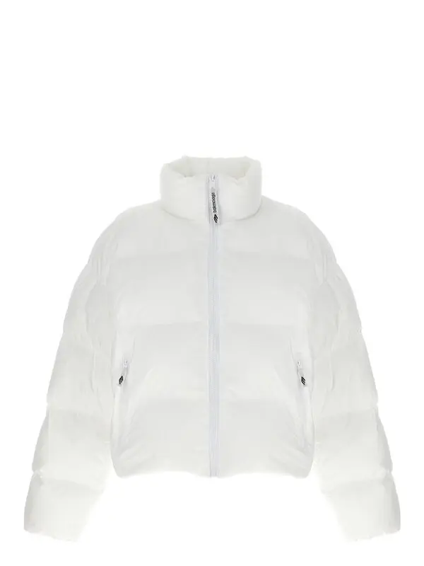 Balenciaga Cropped Puffer Jacket With Logo - White
