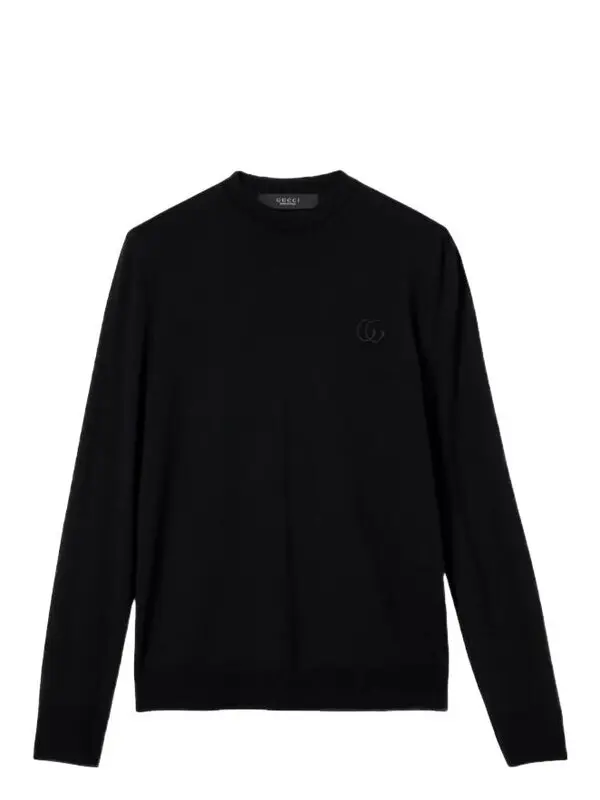 Gucci Knit Wool Sweater With Embroidery - Black
