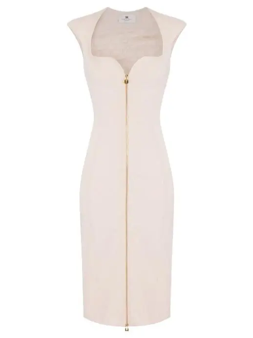 Elisabetta Franchi Zip-front Fitted Dress - Butter