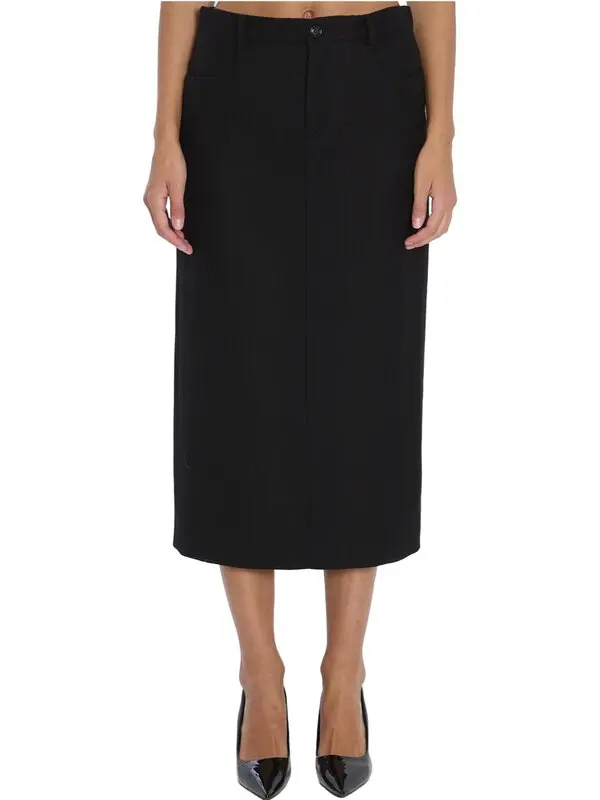 Celine Pencil Skirt In Cashmere Mohair - Black