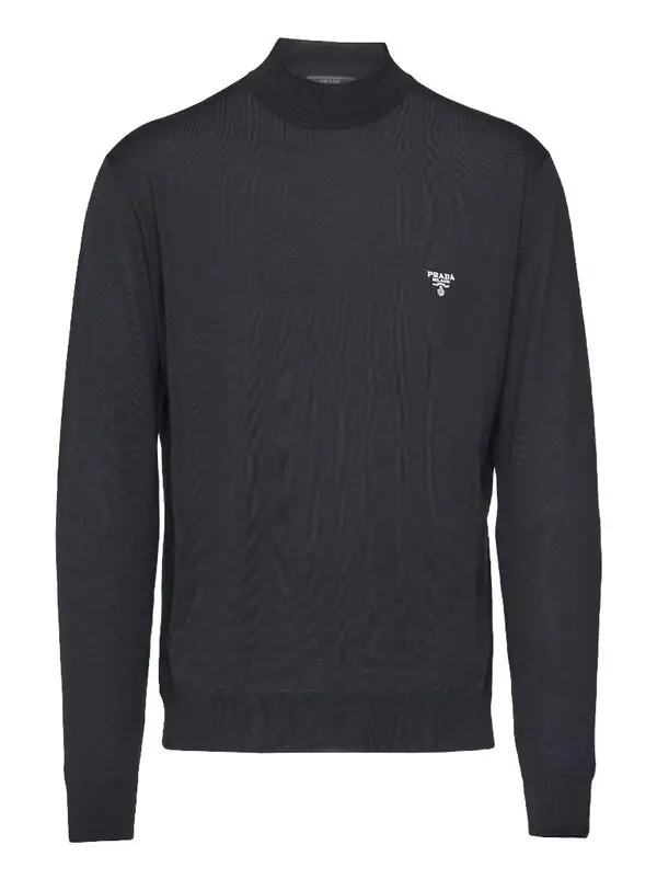 Prada Superfine Wool Turtleneck Sweater - Black