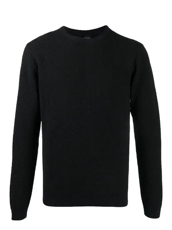Giorgio Armani Textured Knit Jumper - Black