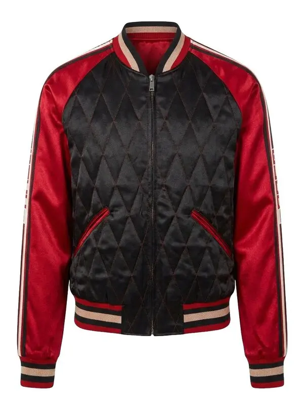 Gucci Double-sided Pilot Jacket With Embroidered Design - Black