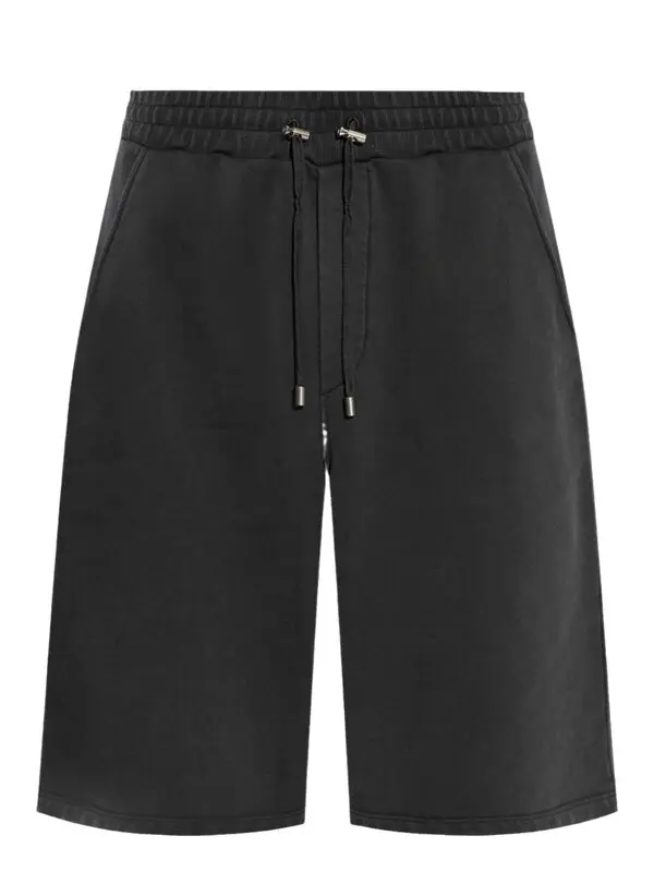 Balmain Logo Embroidered Bermuda Shorts - Black