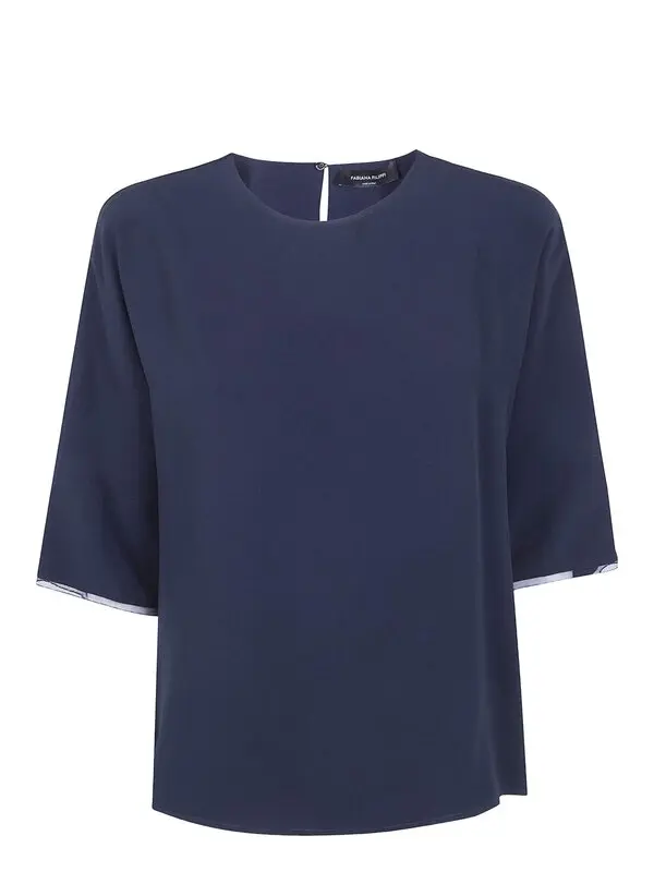 Fabiana Filippi Sheer Trim Boxy T-shirt - Black