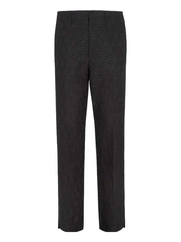 Fendi Ff Jacquard Tailored Trousers - Black