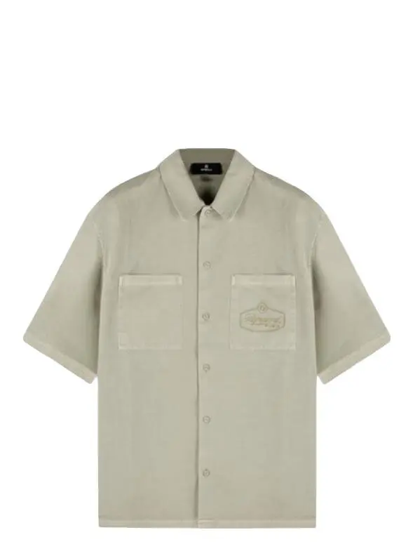REPRESENT Oversized Fit Short-sleeved Overshirt - Beige