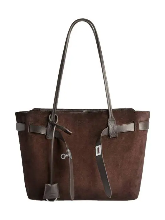 Balenciaga Bel Air Medium Tote Bag - Light Espresso
