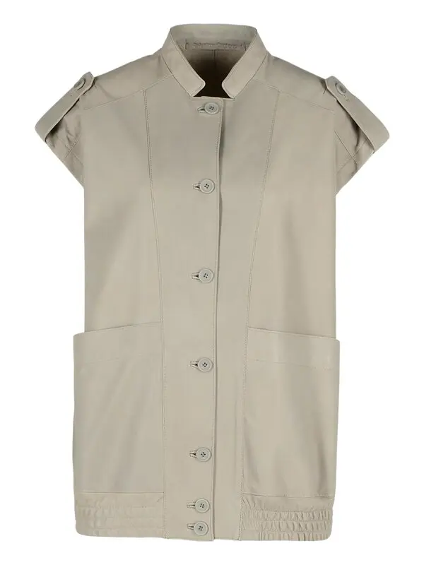 SALVATORE SANTORO Sleeveless Leather Jacket - Grey