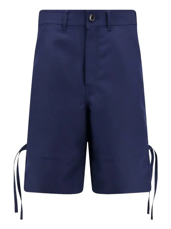 Comme Des Garçons Strap-detailed Bermuda Shorts - Blue