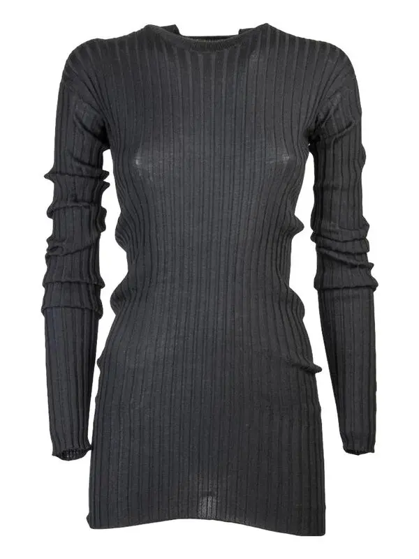Bottega Veneta Ribbed Knit Sweater With High Neck - Black