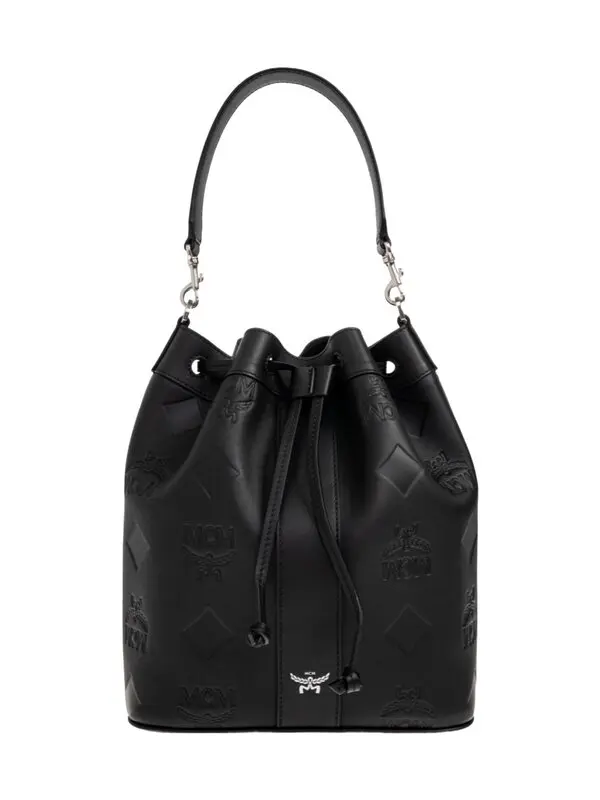 Mcm Dessau Medium Drawstring Bag - Black