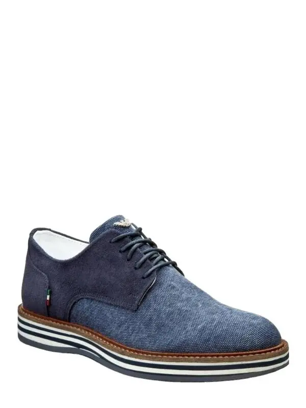 Emporio Armani Lace-up Casual Shoes With Contrast Stitching - Blue
