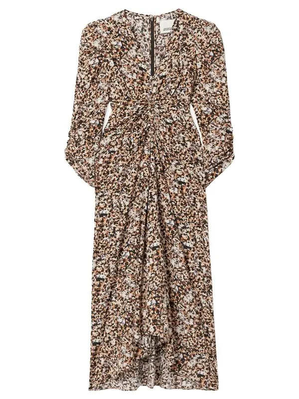 Isabel Marant Étoile Albini Printed V-neck Dress - Nude