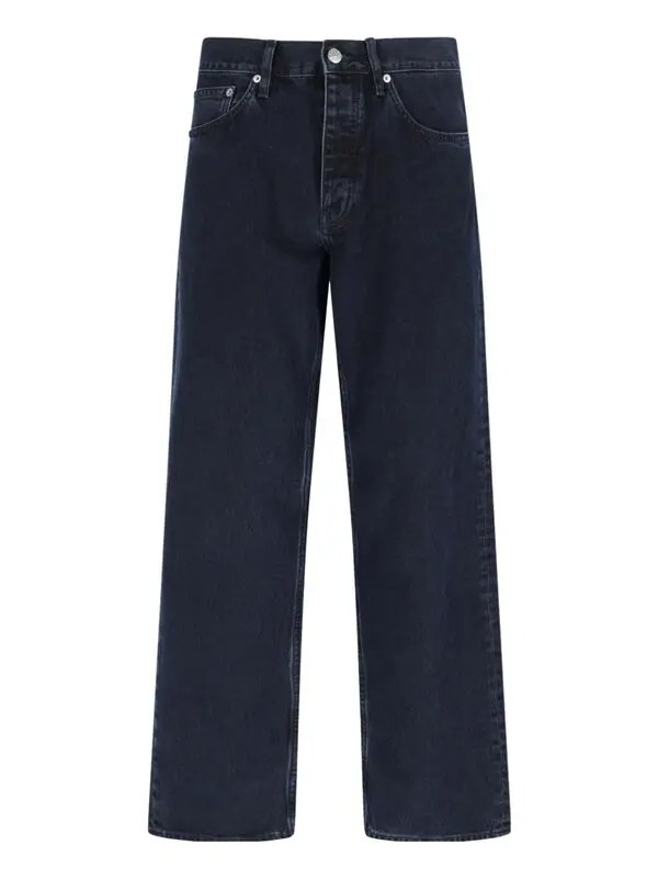 SUNFLOWER Logo Patch Wide-leg Jeans - Black