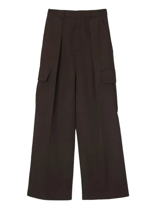Burberry Straight-leg Pleated Trousers - Brownish Black