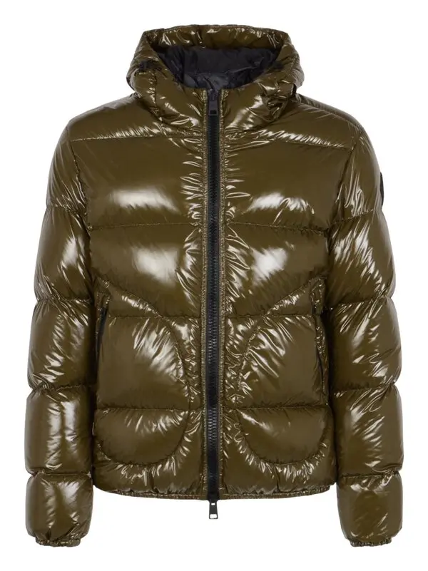 Herno Quilted Hooded Zip-up Coat - Green