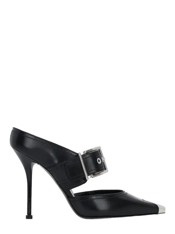 Alexander McQueen Buckle Detailed Pointed Toe Pumps - Black