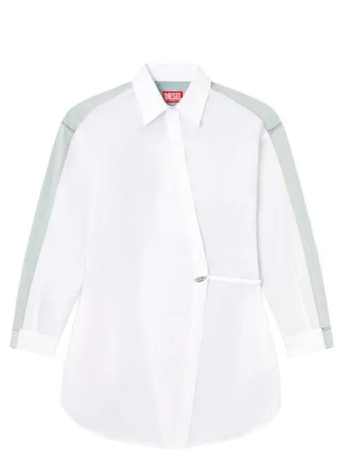 DIESEL® D-elphi-den Wrap Shirt Dress - White