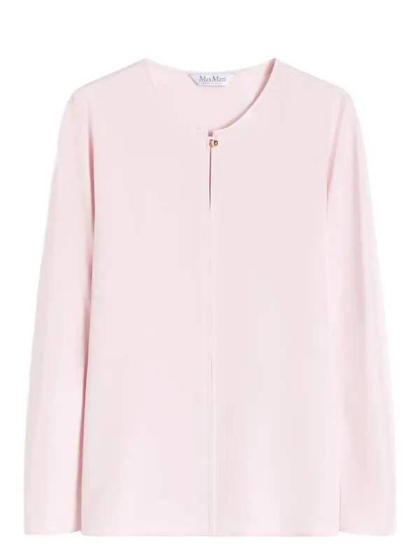 Max Mara Long Sleeve Blouse With Keyhole Detail - Pink