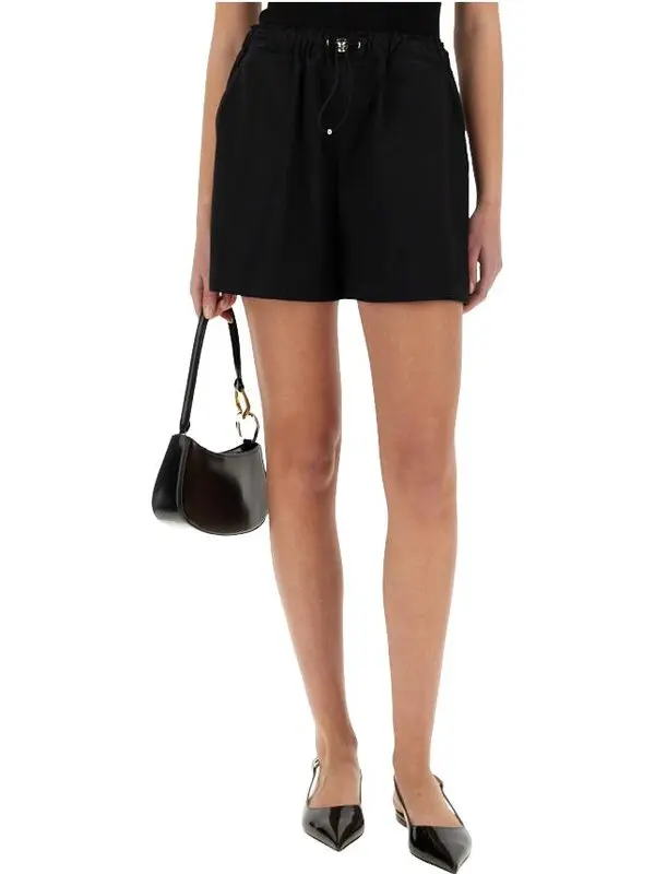 Moschino Drawstring Elastic Waist Shorts - Black